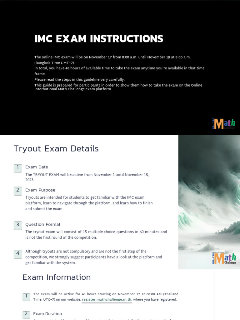 Imc Exam Instructions PDF | PDF | Multiple Choice | Computing