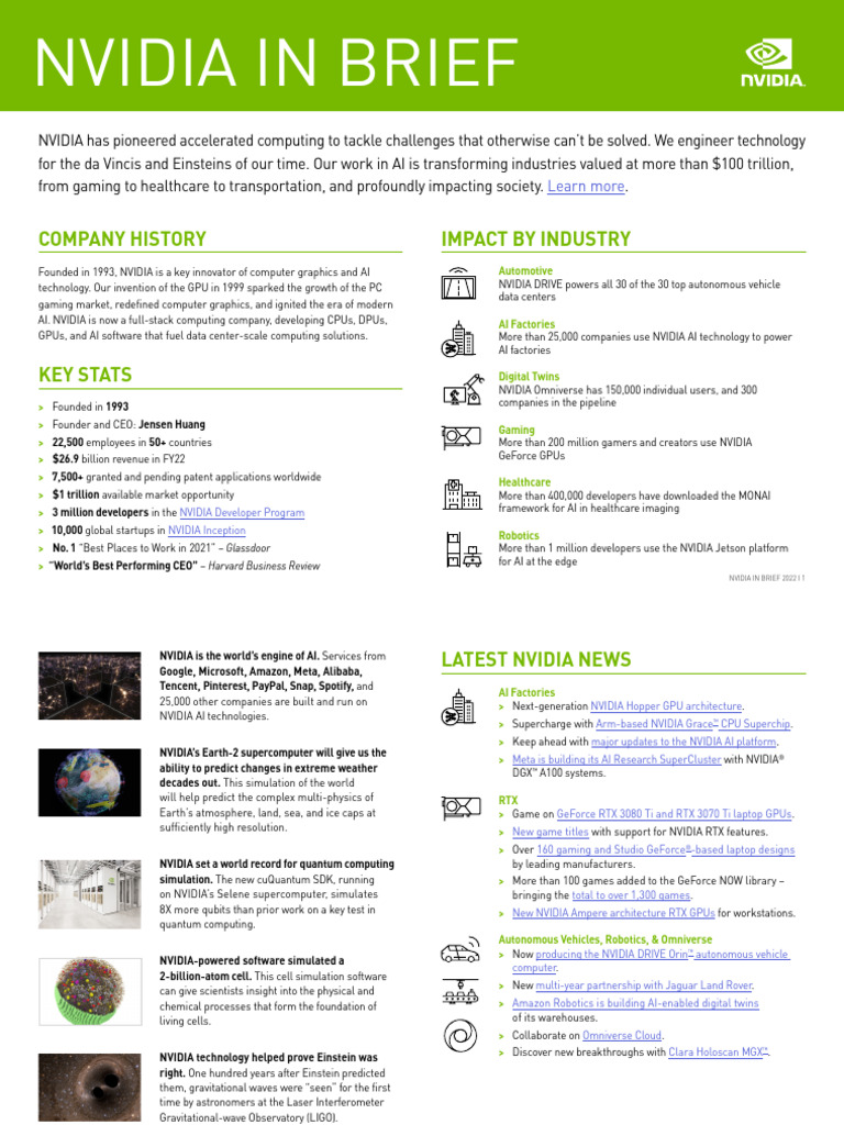 Corporate Nvidia in Brief | PDF | Graphics Processing Unit | Computer Engineering