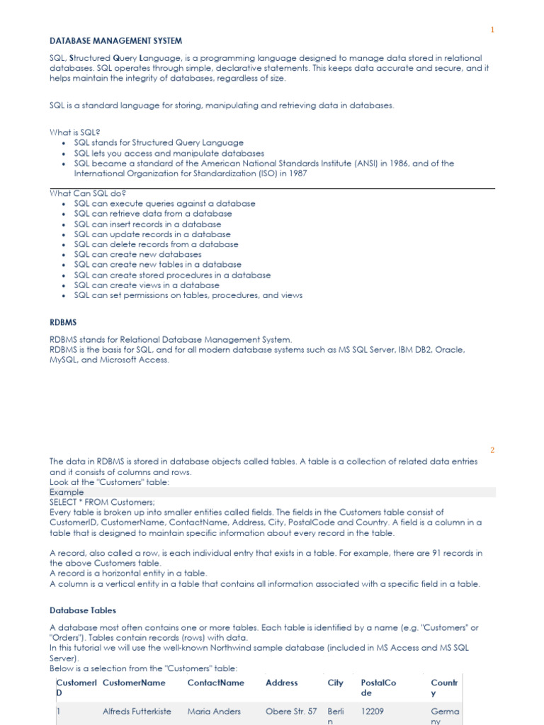 DBMS SQL | Download Free PDF | Relational Database | Sql DBMS SQL | Download Free PDF | Relational Database | Sql