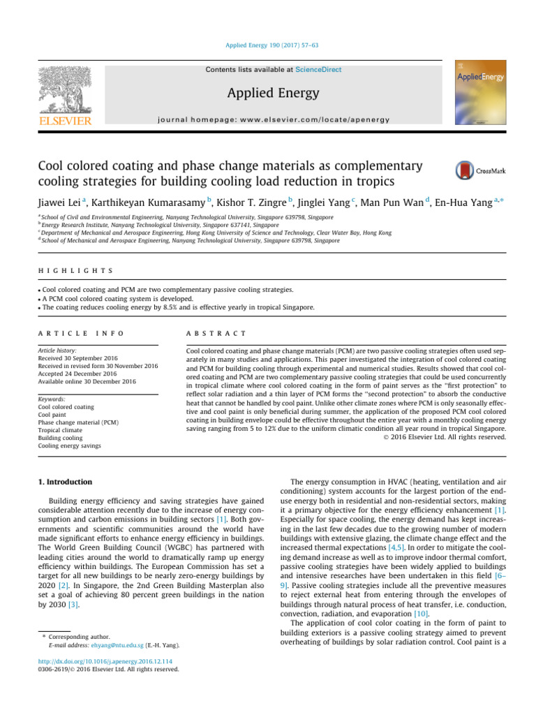 Cool Colored Coating and Phase Change Materials As Complementary ...
