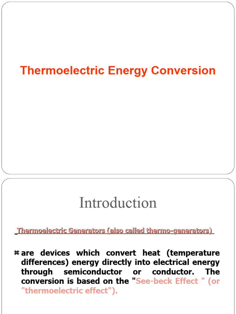 Thermoelectric Conversion Finalized | PDF | Energy Conversion | Electricity