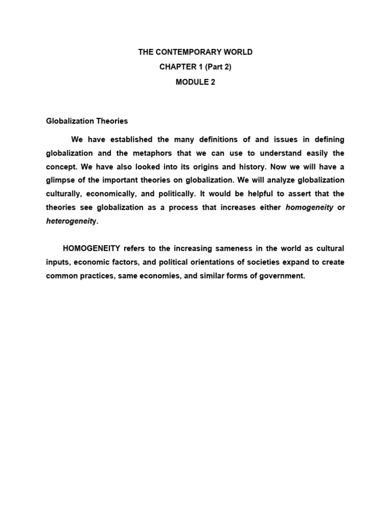 TCW Module 2 Chapter 1 Part 2 | PDF | Globalization | Market (Economics)