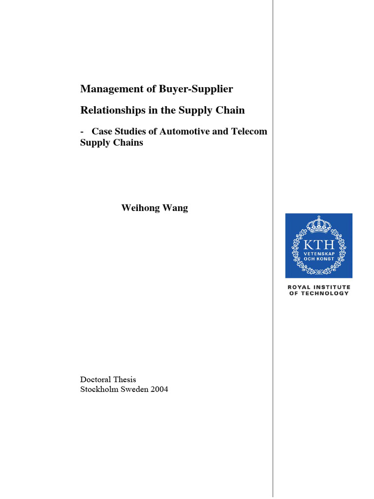 Buyer Relationship | PDF | Supply Chain | Supply Chain Management