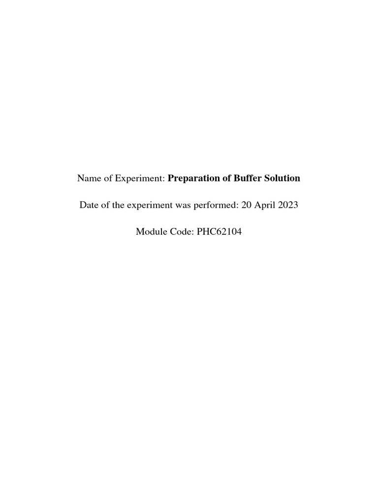 Preparation Of Buffer Solution Pdf Buffer Solution Acid