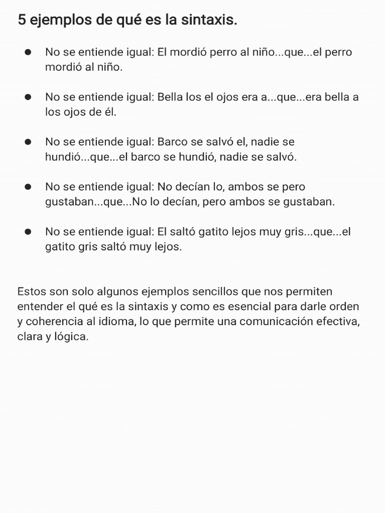 Ejemplos Sintaxis | PDF