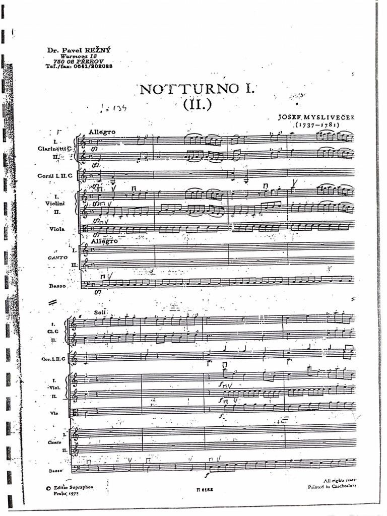 Mysliveček Notturno II. | PDF