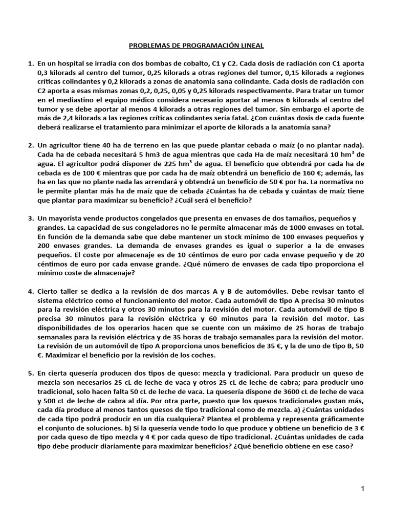 Trabajo Programacion Lineal | PDF | Vino | Queso