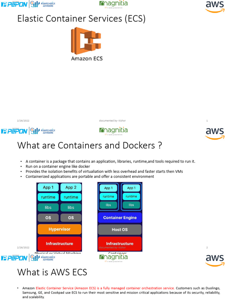 AWS - ElasticContainer Services | Download Free PDF | Amazon Web Services | System Software