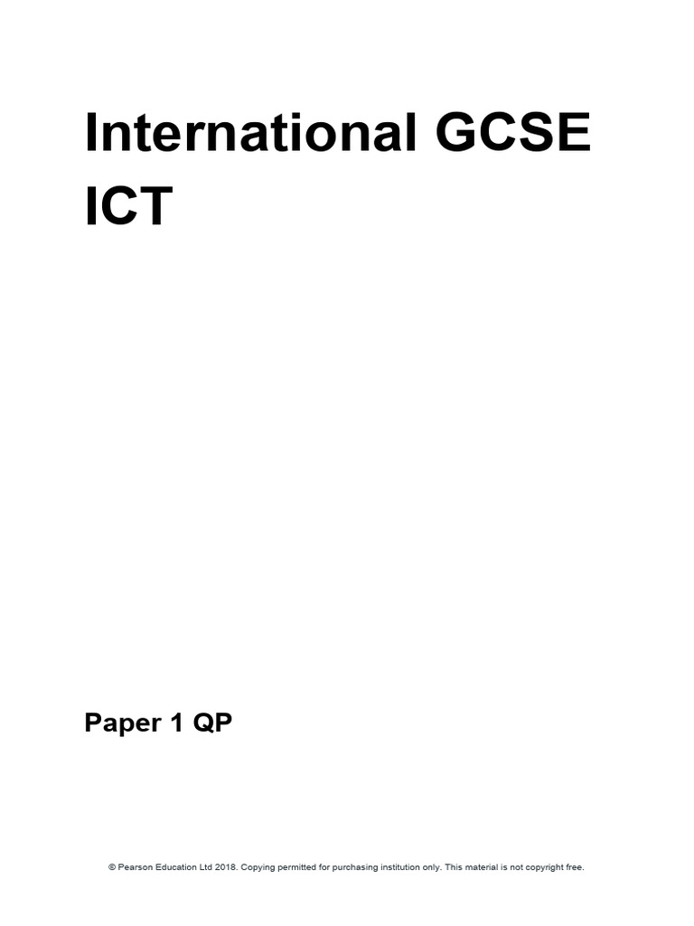 Ig Ict Mock Paper 1 Pdf Computer Data Storage Random Access Memory