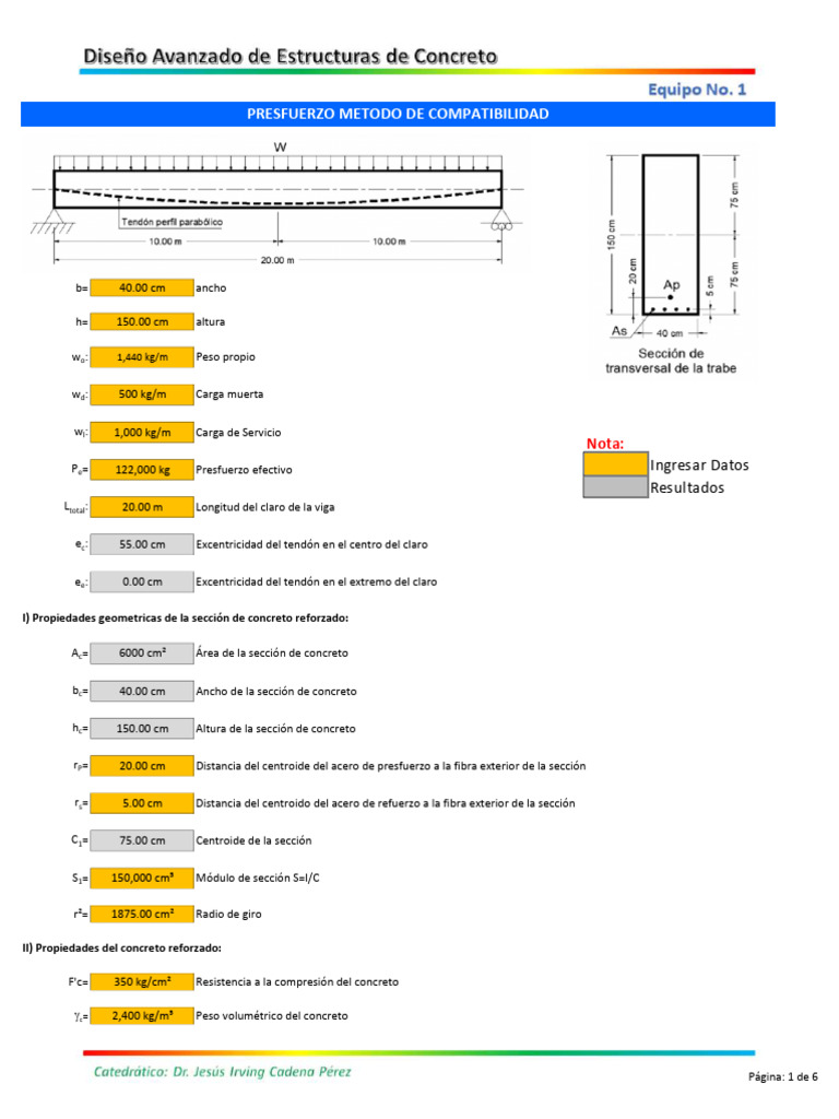 Diseño De Viga Presforzada Aci Pdf Ingeniero Civil Ciencias Fisicas