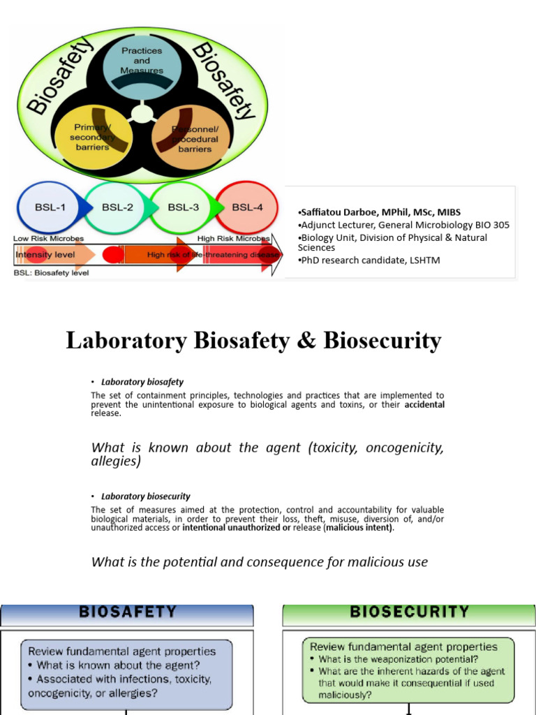 Lecture 4 Microbiology - Laboratory Biosafety and Biosecurity - SaffieD ...