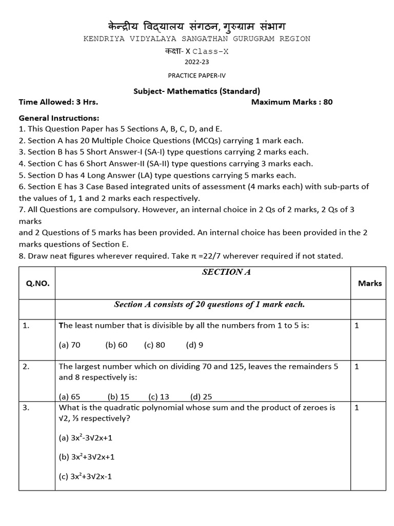 Math S Practice Paper 4 QP | PDF | Quadratic Equation | Algorithms