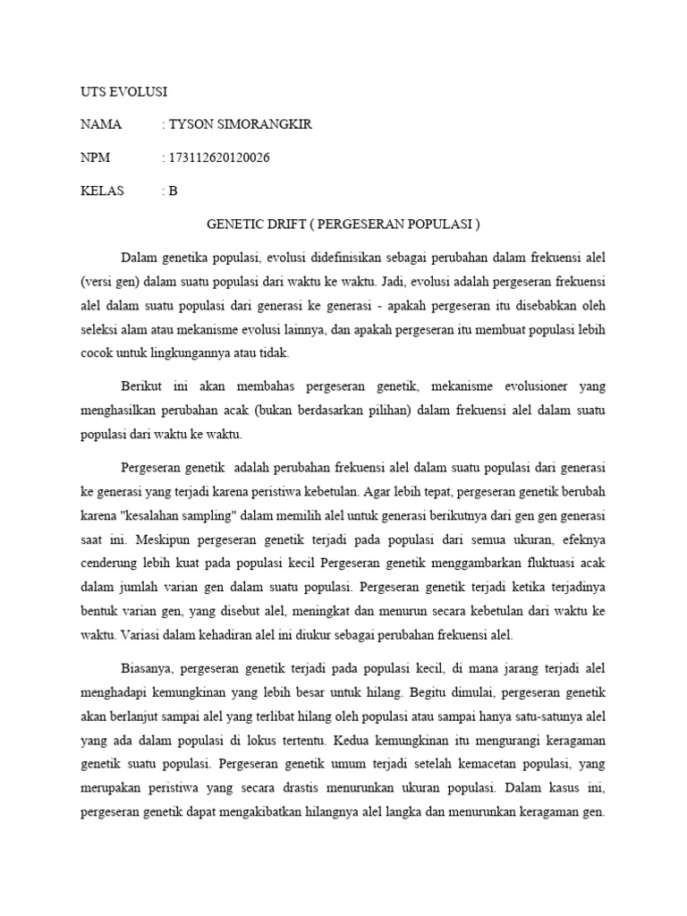 Genetic Drift | PDF