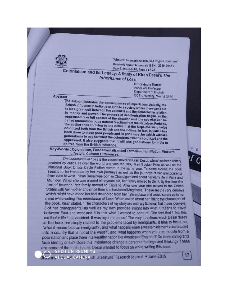 The Inheritance of Loss | PDF