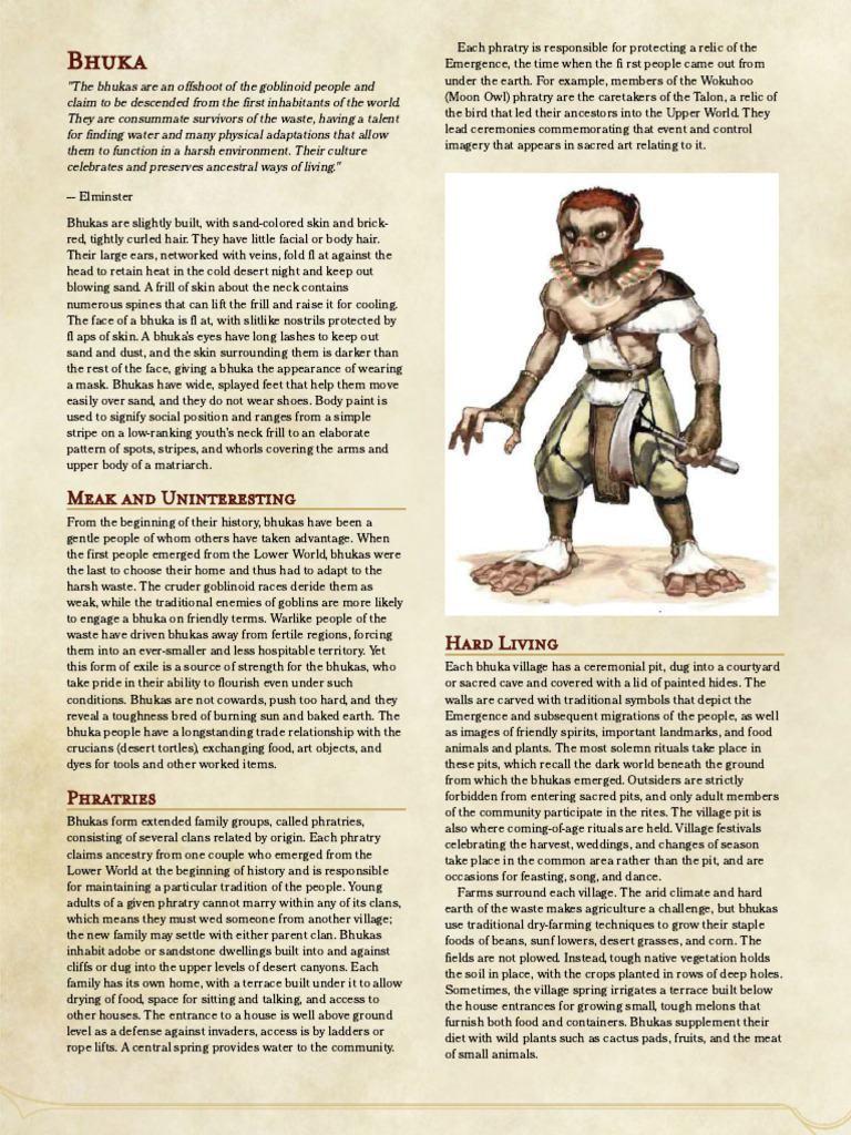 D&D 5e - Bhuka and Dekanter Goblins | PDF | Desert