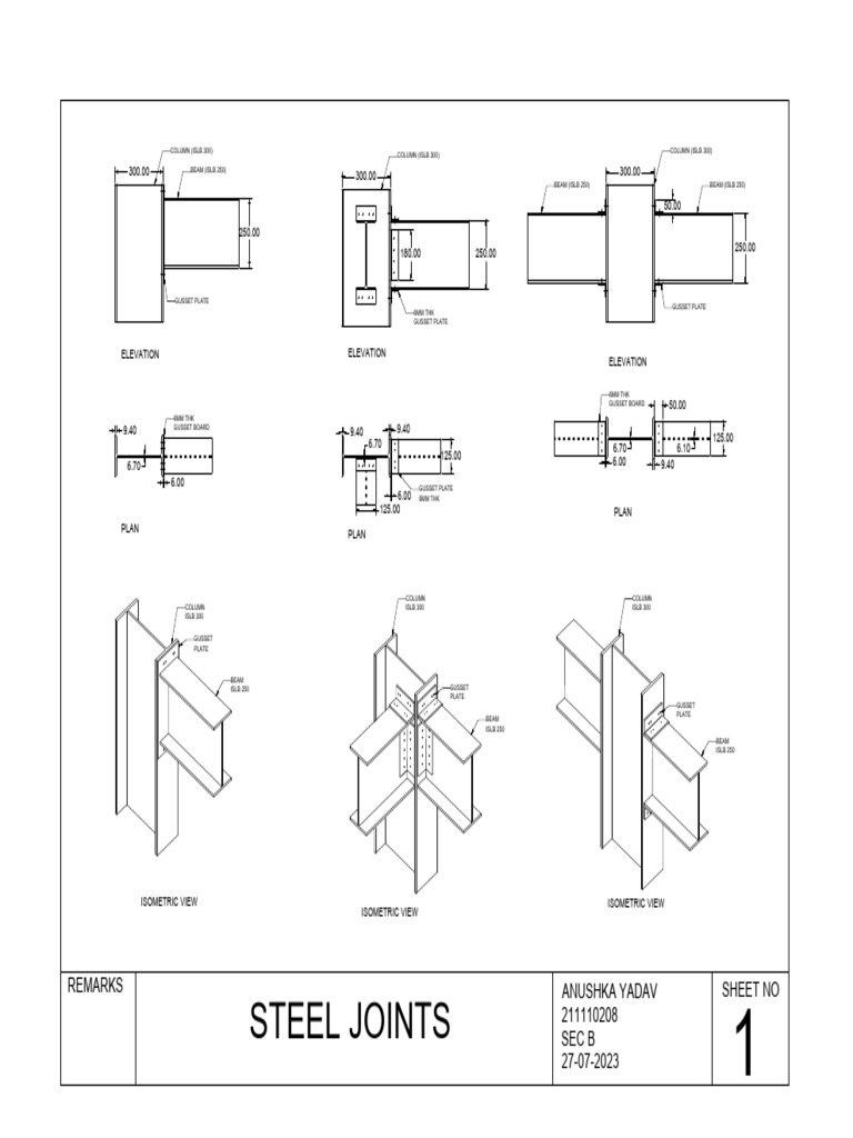 Steel Joints Model | PDF | Steel