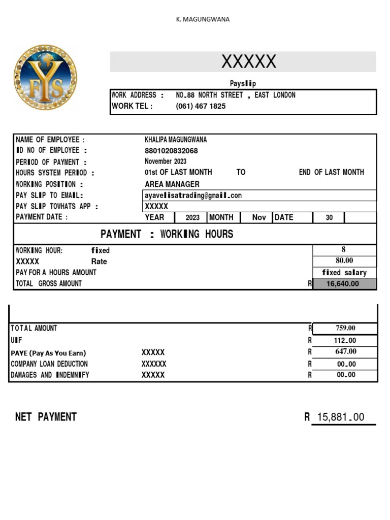 Payslip November 2023 | PDF