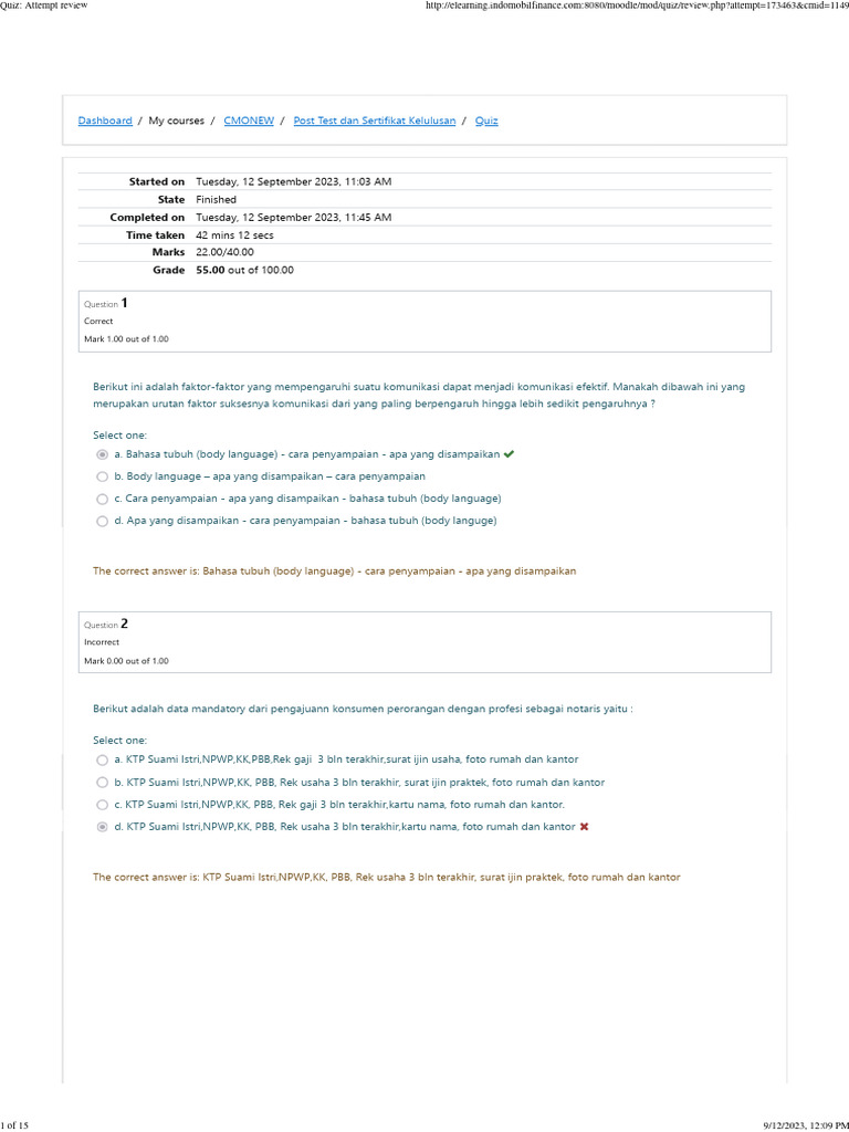 Quiz - Attempt Review | PDF
