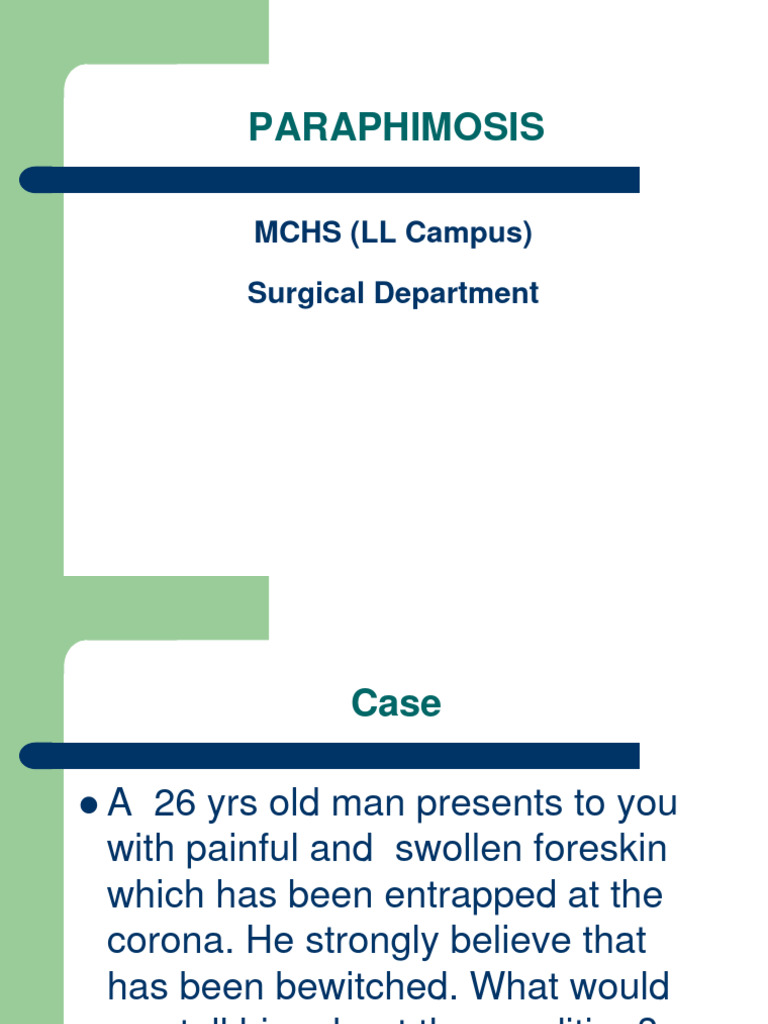 PARAPHIMOSIS Lecture PPT | PDF