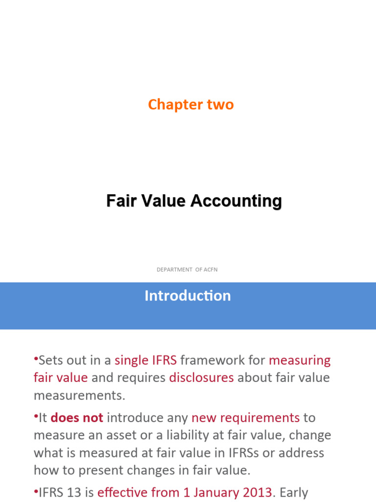 Chapter 2 Fair Value Measurement IFRS 13 | PDF | Fair Value | Valuation ...