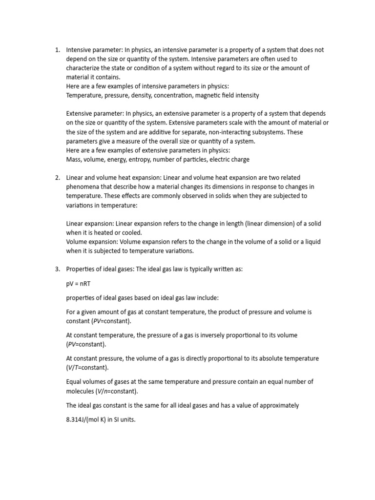 Intensive Parameter | PDF | Gases | Entropy
