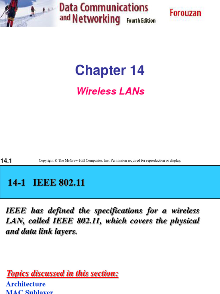 Lecture 2 - Chapter 14 - Wireless LANs | PDF | Wireless Lan | Computer Network