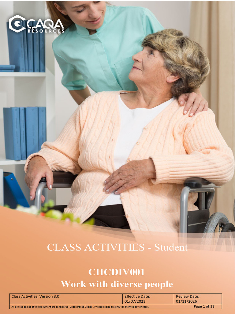 CHCDIV001 Class Activity Book - Student - Docx 001 | PDF ...