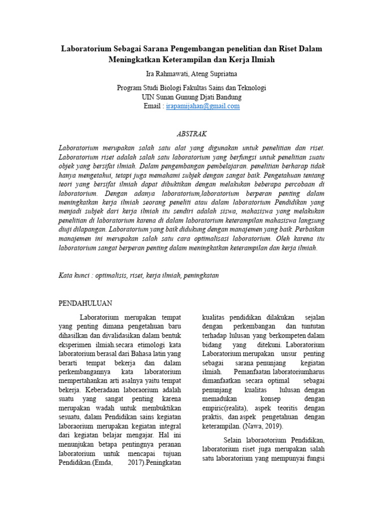 Peran Laboratorium dalam Riset | PDF | Seni