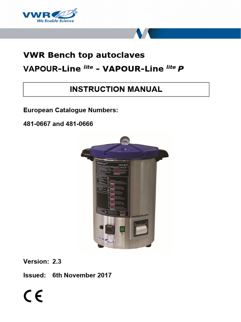 Vapourline Lite | PDF | Sterilization (Microbiology) | Electrical Connector