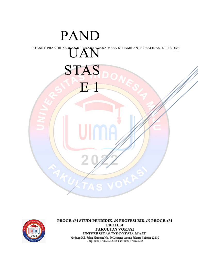 Panduan Stase 1 Profesi Bidan - Uima | PDF