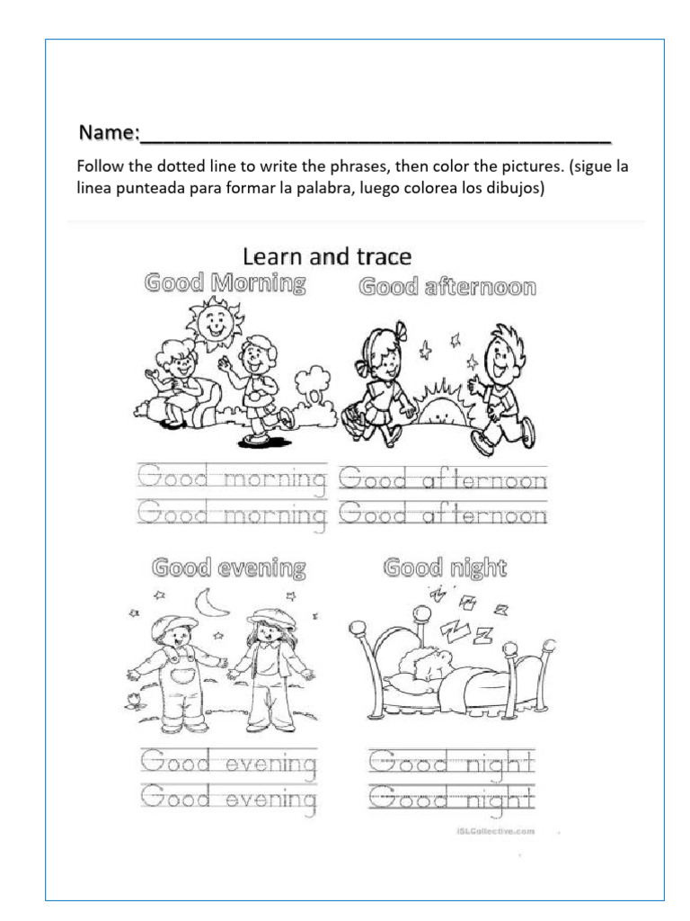 Greetings and Farewells Worksheet | PDF