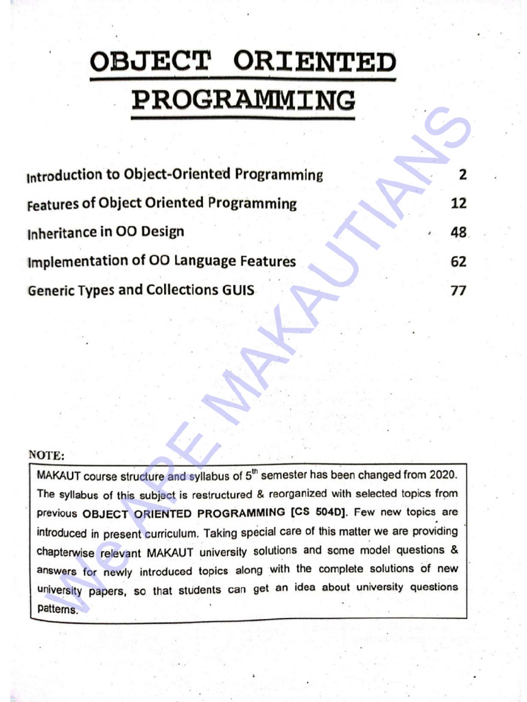 Object Oriented Programming | PDF