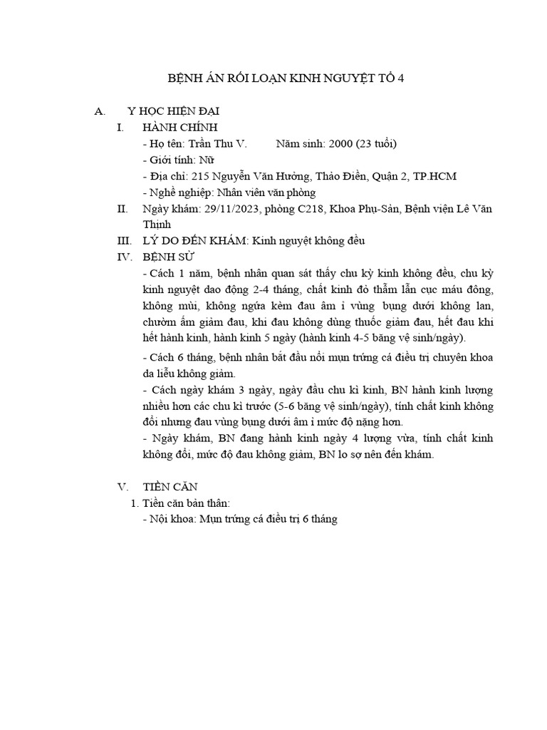 Ba Phụ Sản Yhct Rối Loạn Kinh Nguyệt | PDF