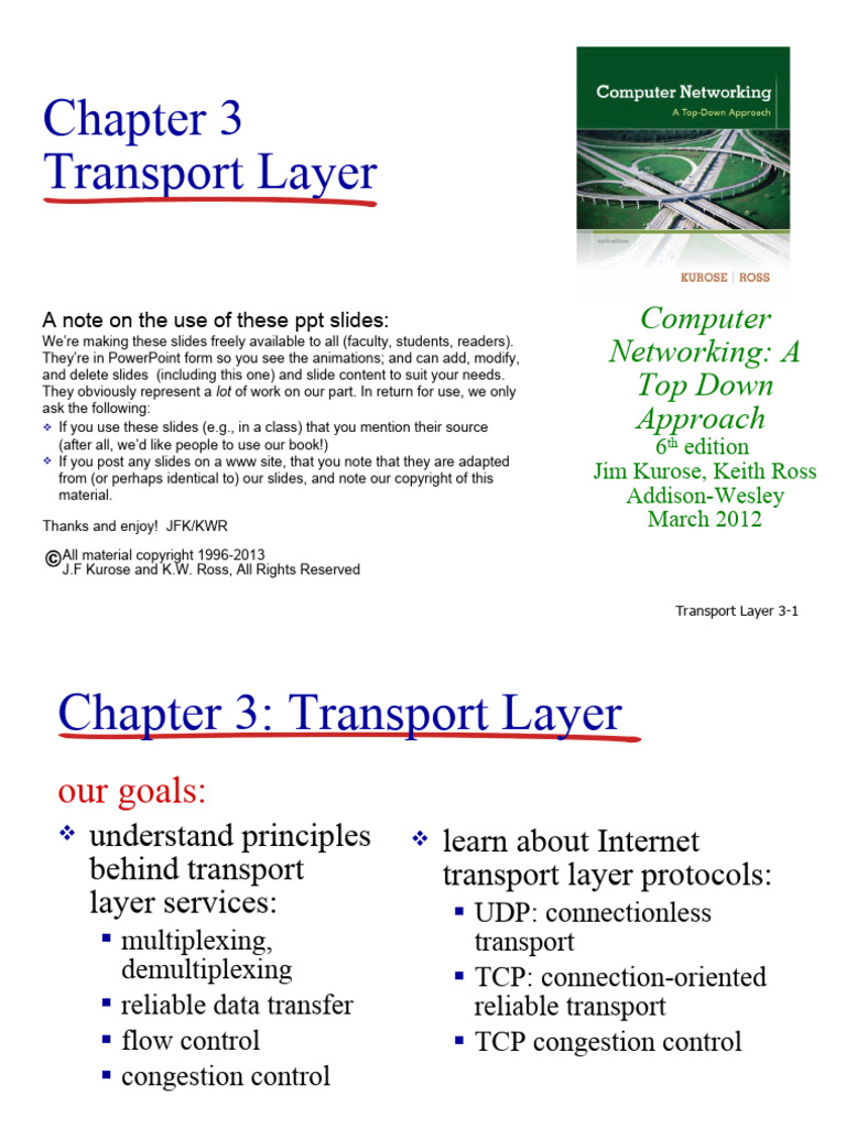Chapter3 Transport Layer | PDF | Port (Computer Networking) | Internet Protocols