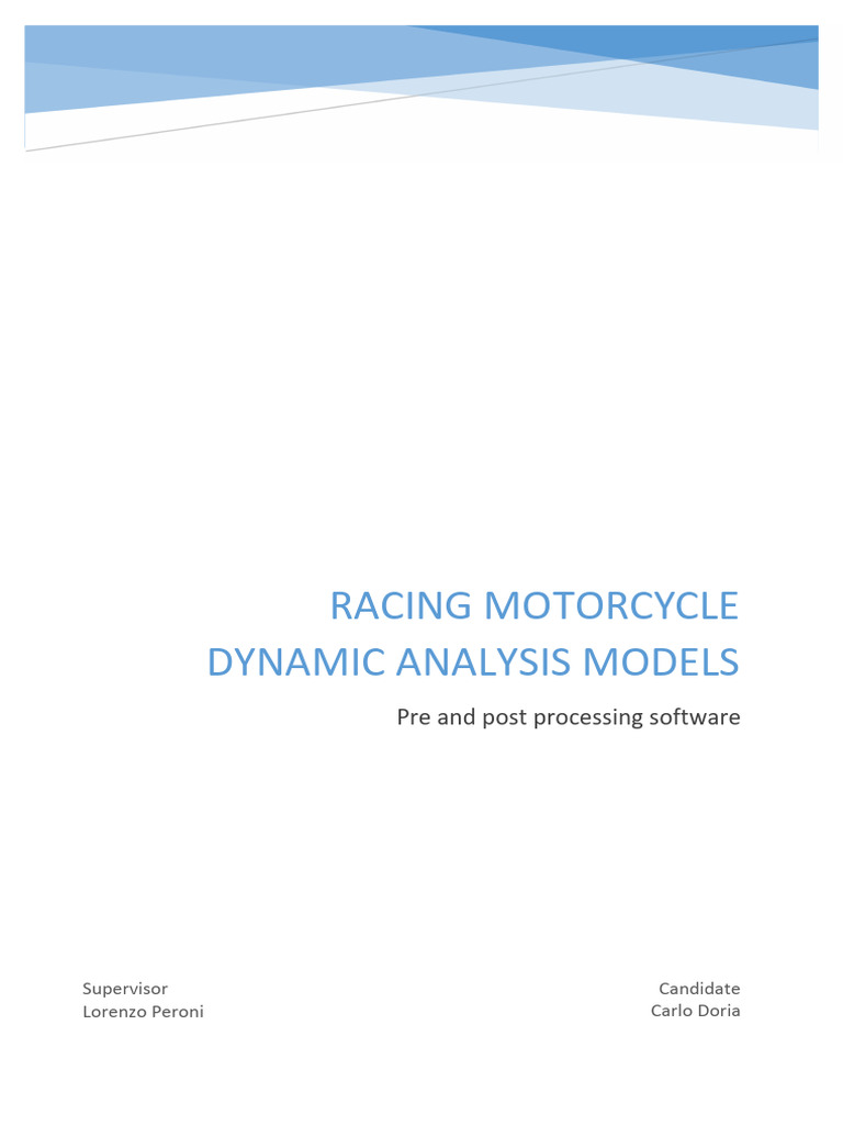 Racing Motorcycle Dynamic Analysis Models | PDF | Classical Mechanics ...