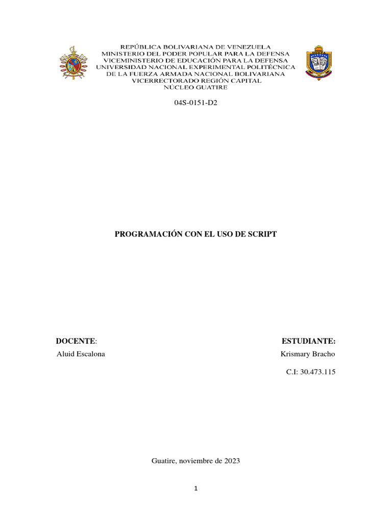 Programación Con El Uso de Script | PDF | Lenguaje de escritura | Script Java
