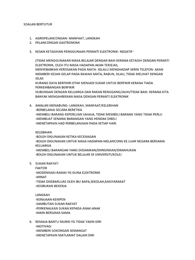 Soalan Bertutur | PDF