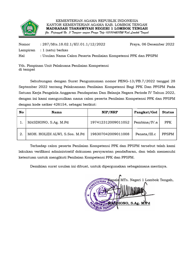 Usulan PPK PPSPM Simaspaten | PDF | Karier & Perkembangan | Bisnis