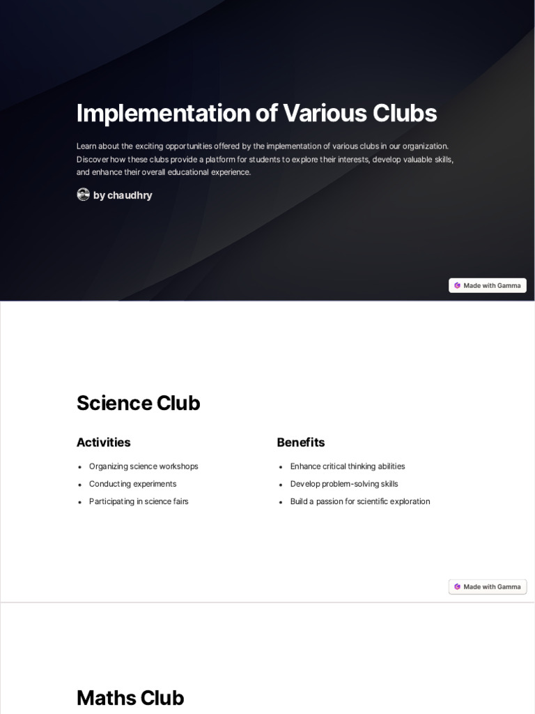 Clubs for Student Skill Development | PDF | Critical Thinking | Science