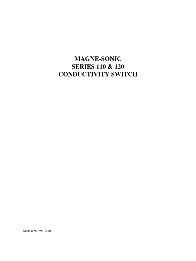 J110 And J120 Series Conductivity Switch Pdf Relay Detector Radio