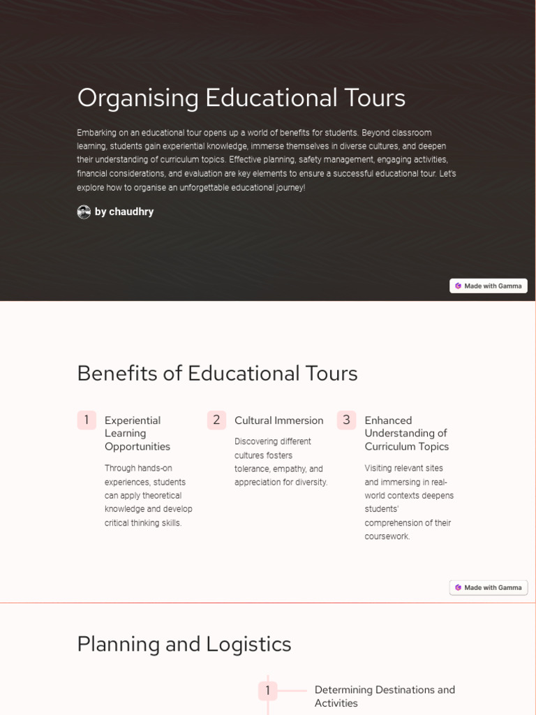 Organising Educational Tours | PDF | Curriculum | Risk