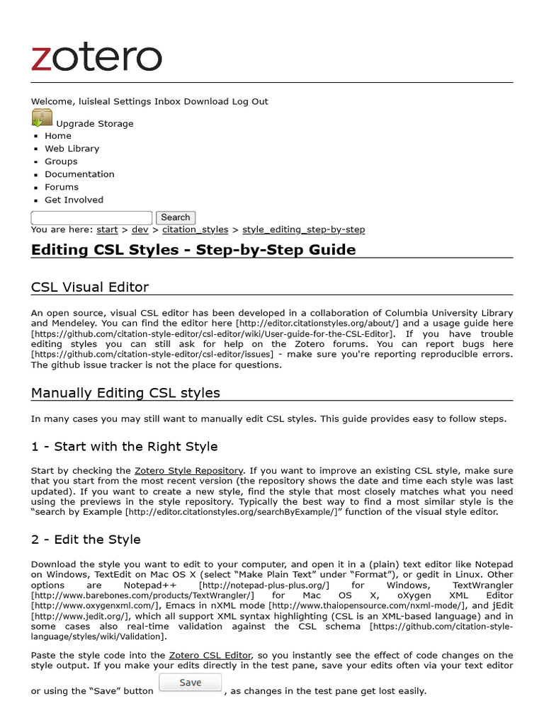Citation Styles - Editing Step-By-Step (Zotero Documentation) | PDF | Citation | Xml Schema