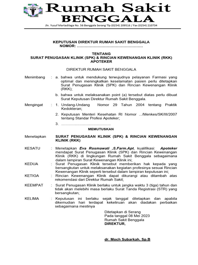 SPK RKK Apoteker | PDF