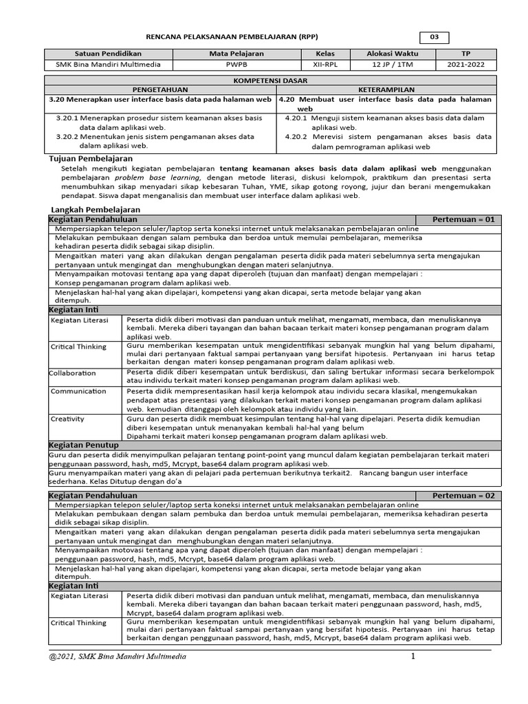 PWPB RPP3 | PDF | Karier & Perkembangan