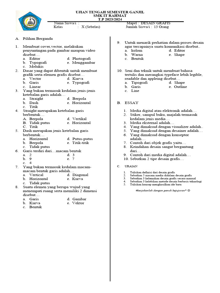 Soal Design Grafis | PDF