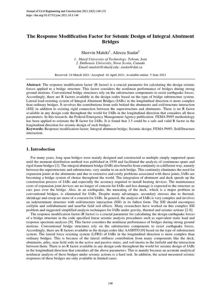 The Response Modification Factor For Seismic Desig | PDF | Young's ...