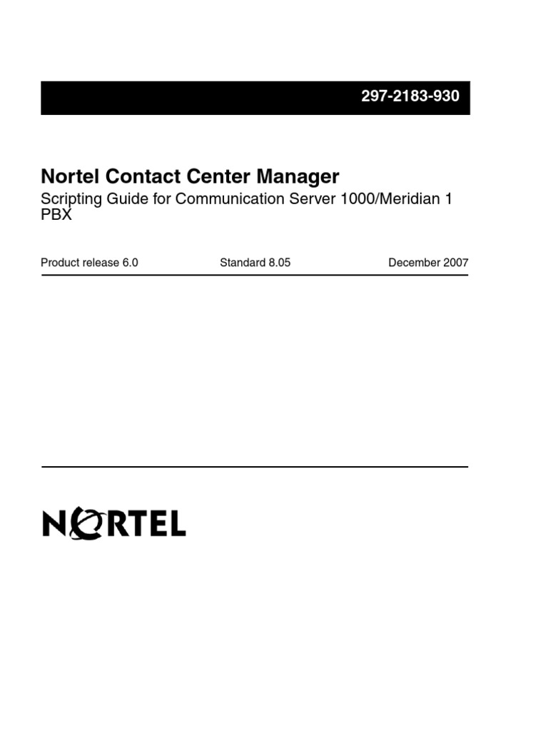 Scripting Guide For CS1000, M1 PBX | PDF | Call Centre | Session ...