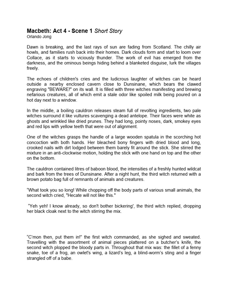 Macbeth Short Story HP | PDF | Macbeth
