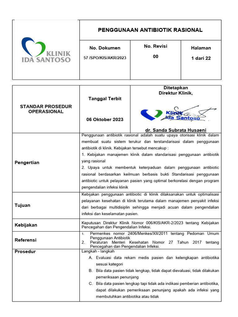 Panduan Penggunaan Antibiotik Rasional | PDF