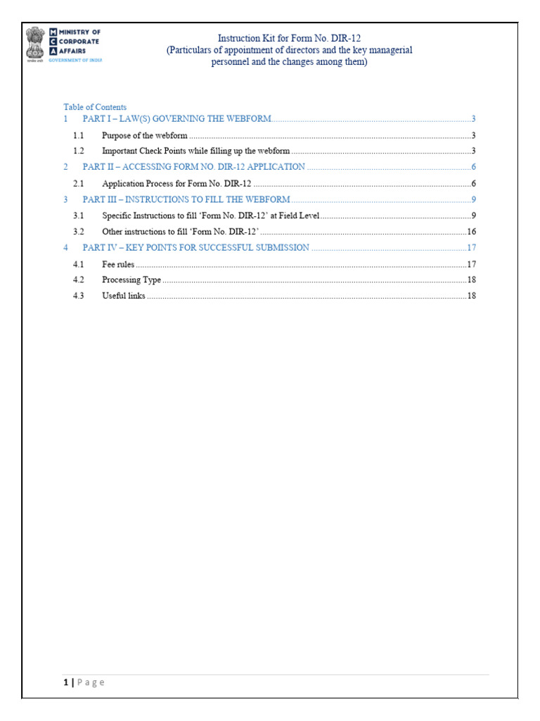 Instruction Kit - Form No DIR 12 | PDF | Computing | Business